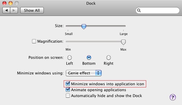 Como minimizar janelas para o ícone do aplicativo no Mac