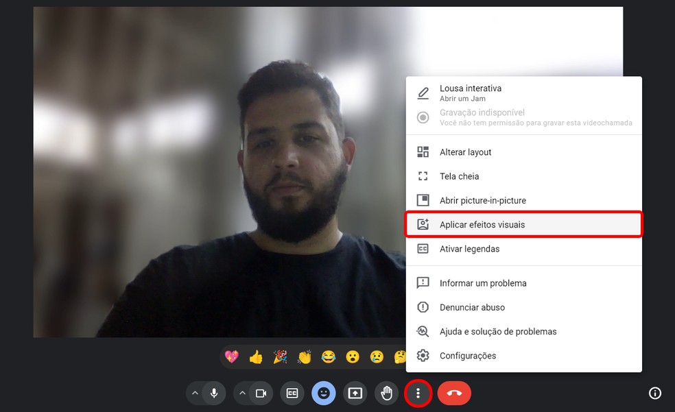 Como colocar fundo no Google Meet pelo computador