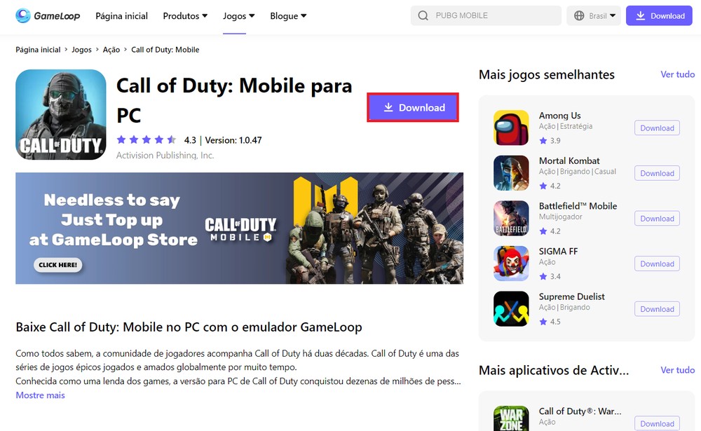 Como jogar Call of Duty Mobile no PC: aprenda o passo a passo
