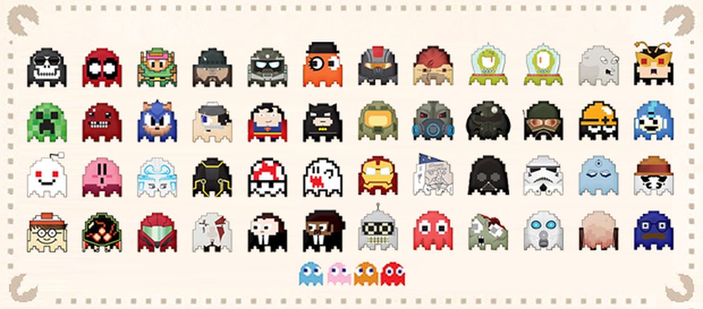 48 fantasmas do Pac-Man com a cara de seus jogos e filmes favoritos