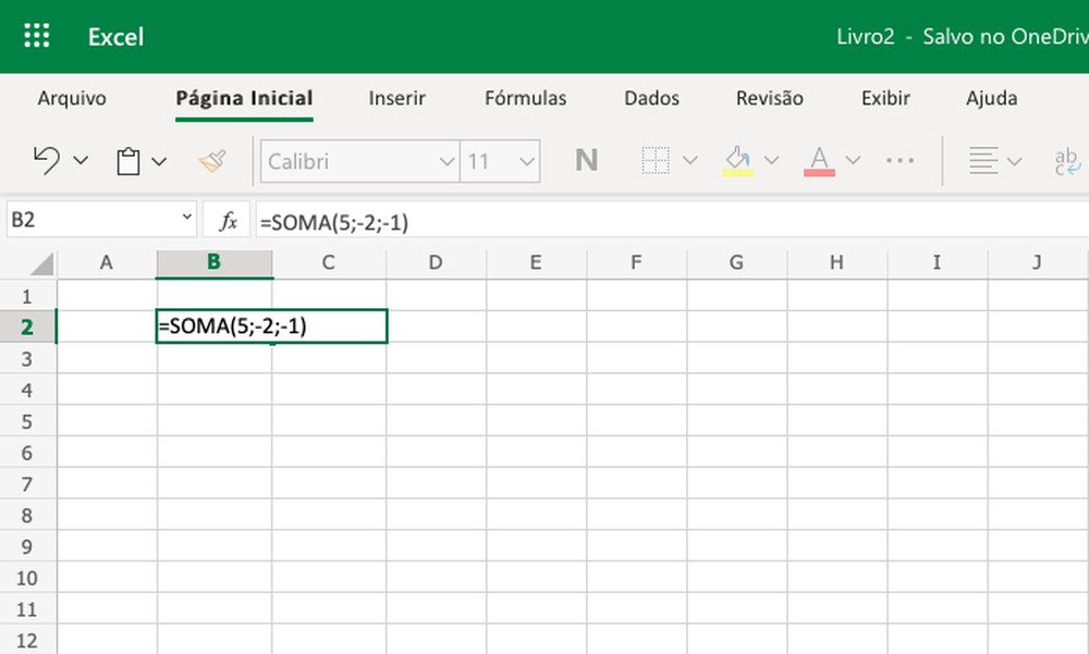 Como subtrair no Excel