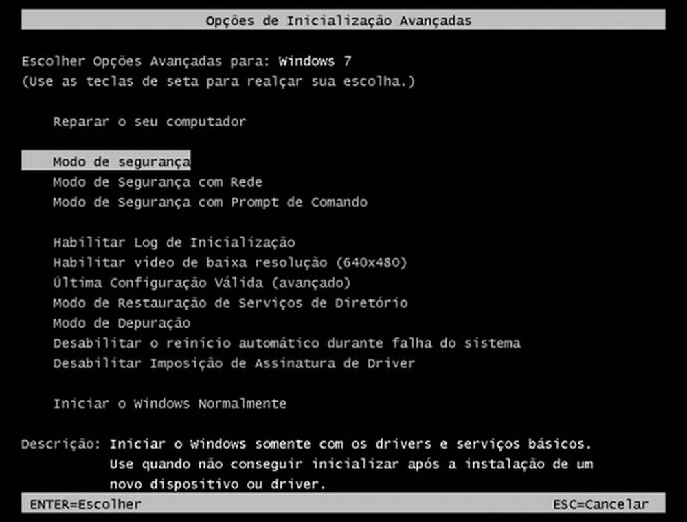 Como habilitar o som em ‘Modo de Segurança’ no Windows 7