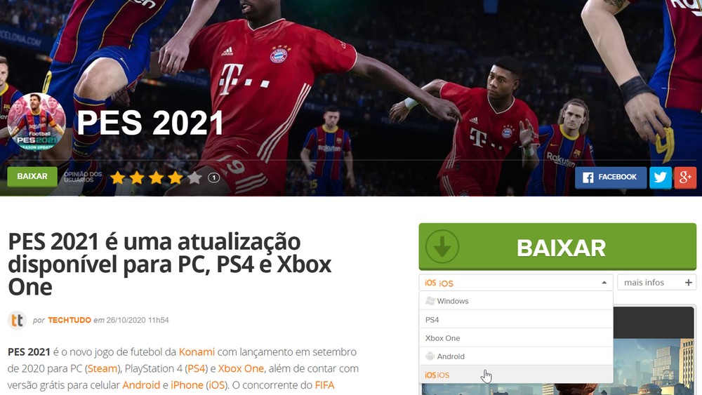 PES Mobile 2021: como baixar e jogar o game grátis para Android e iPhone