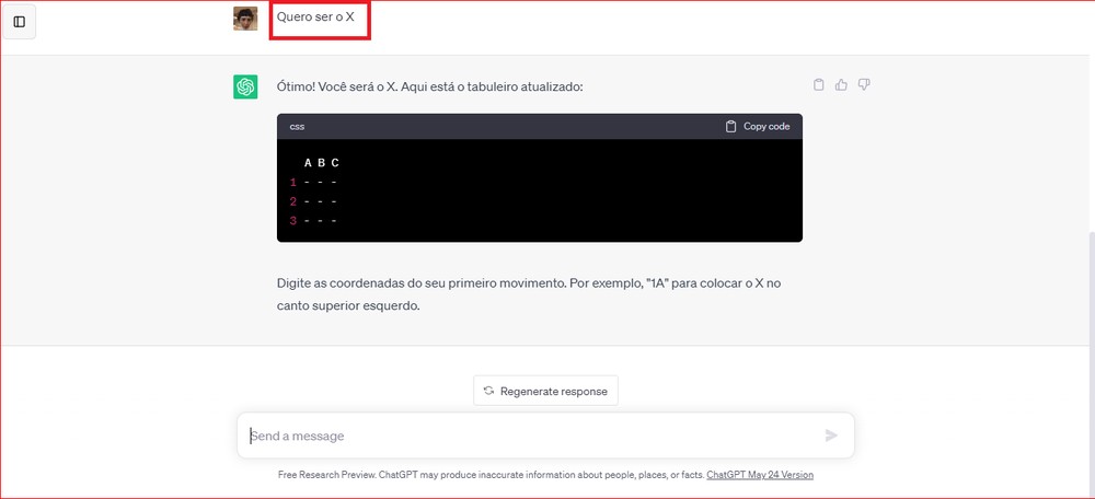 ChatGPT: você ganha da IA? Saiba como jogar jogo da velha com chatbot