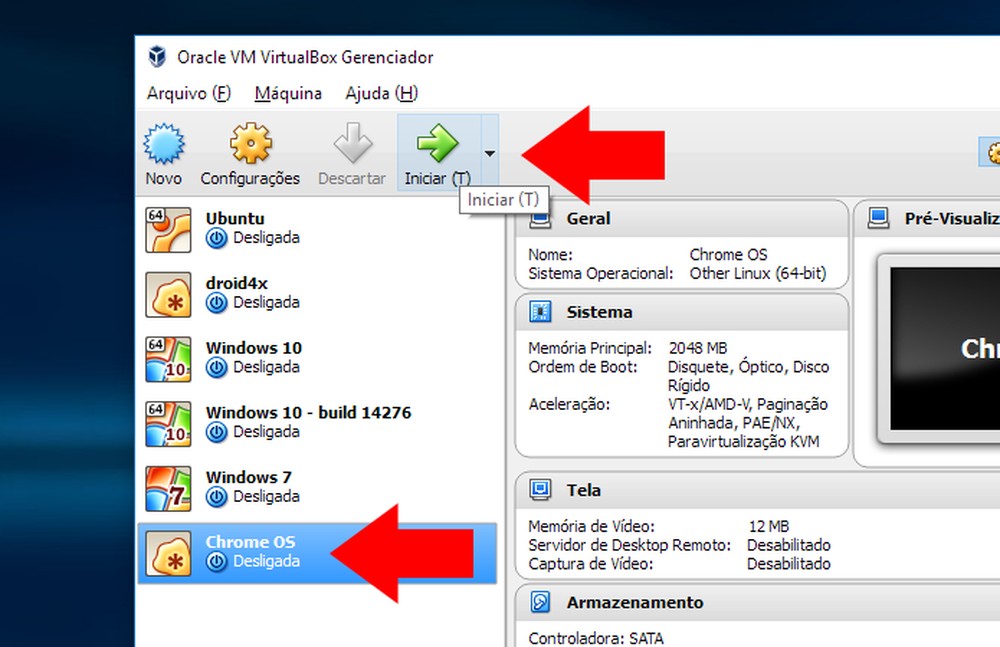 Como usar o Chrome OS com VirtualBox