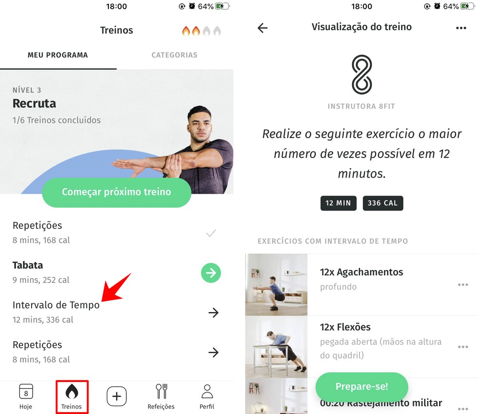 Como usar o app 8fit para fazer exercícios em casa e emagrecer