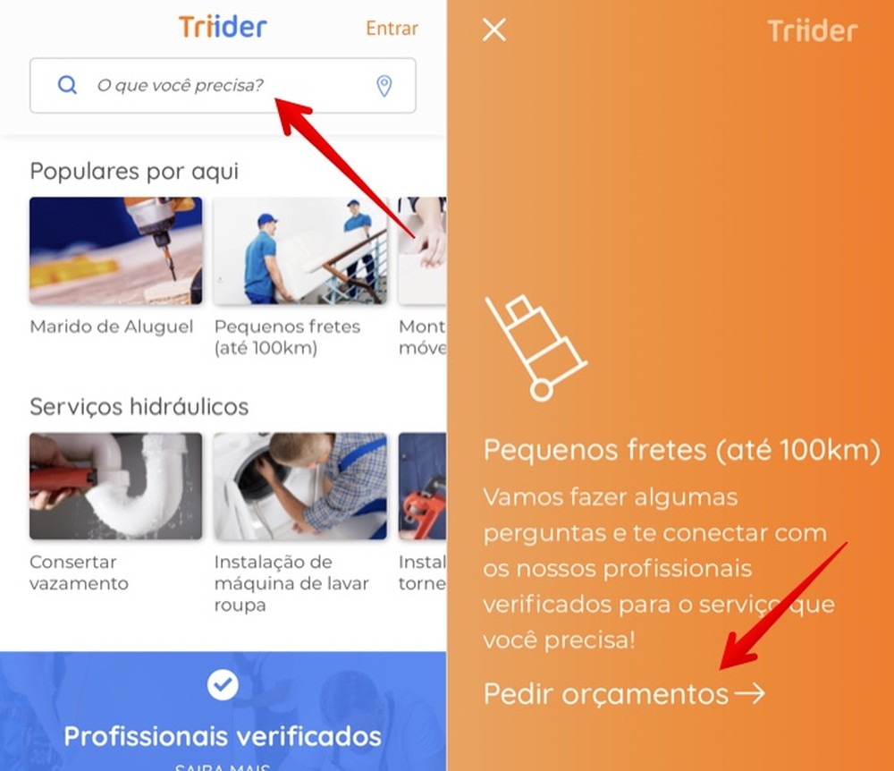 Como usar o Triider, app para contratação de serviços domésticos gerais