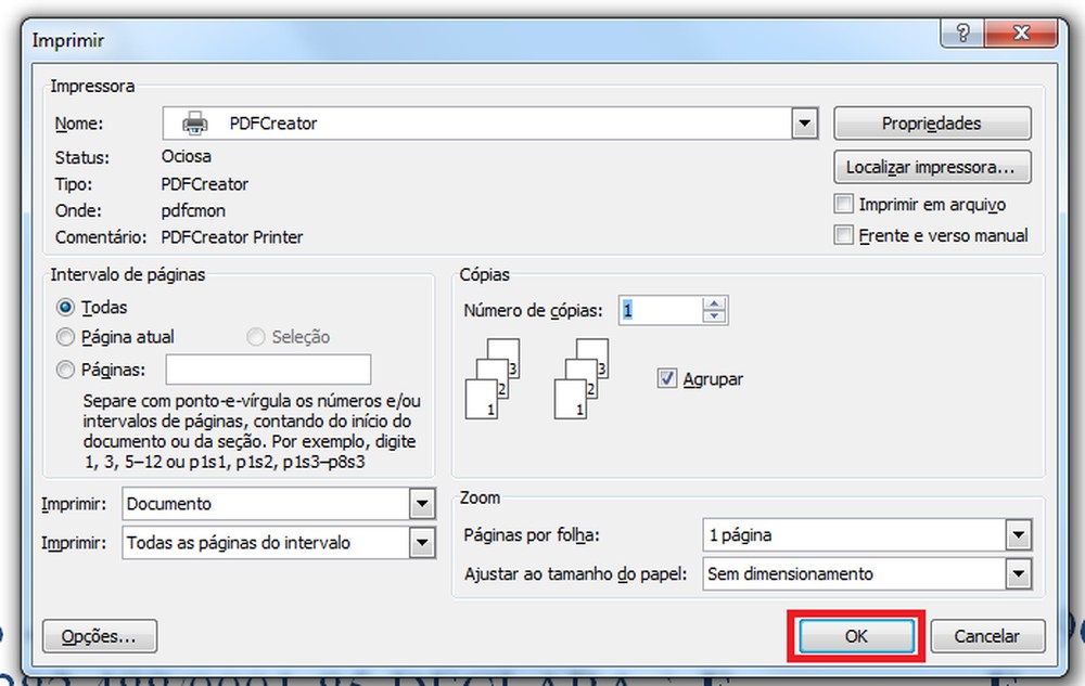 Como usar o PDF Creator para imprimir