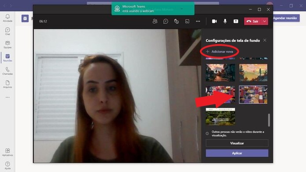Como colocar fundo no Microsoft Teams