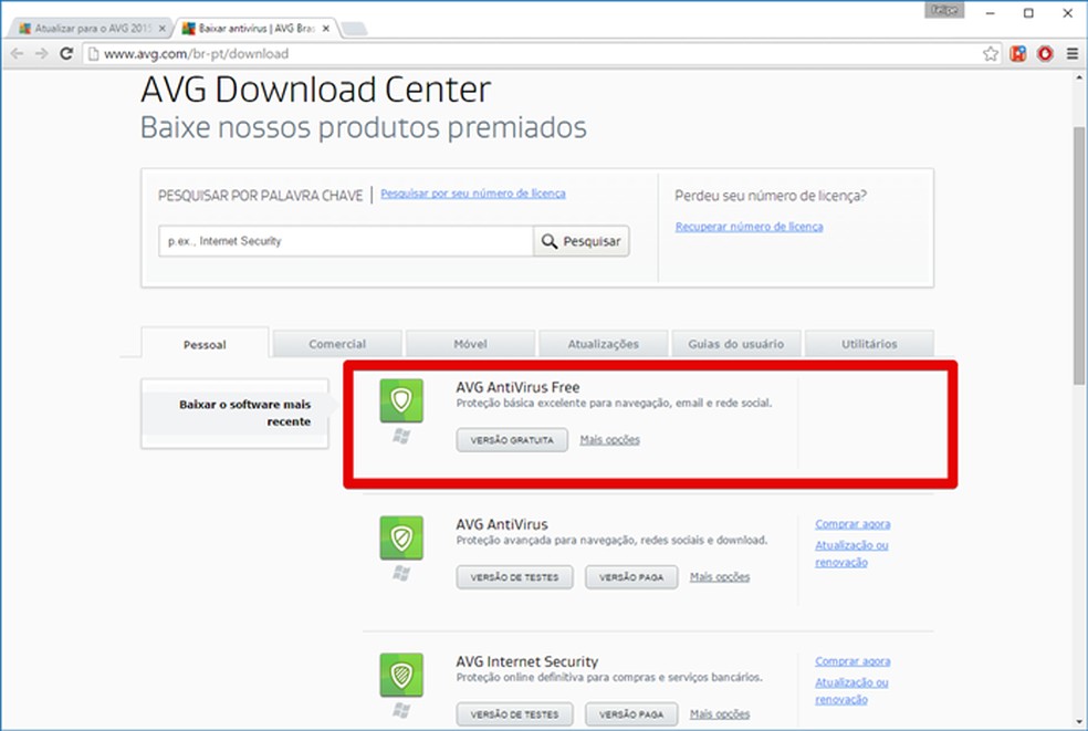 Como atualizar o AVG