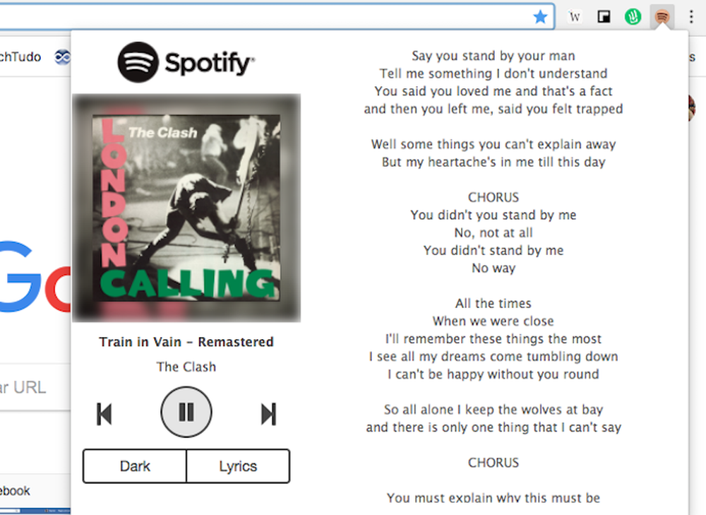 Spotify Web Player Control with Lyrics: plugin mostra letra na tela do PC