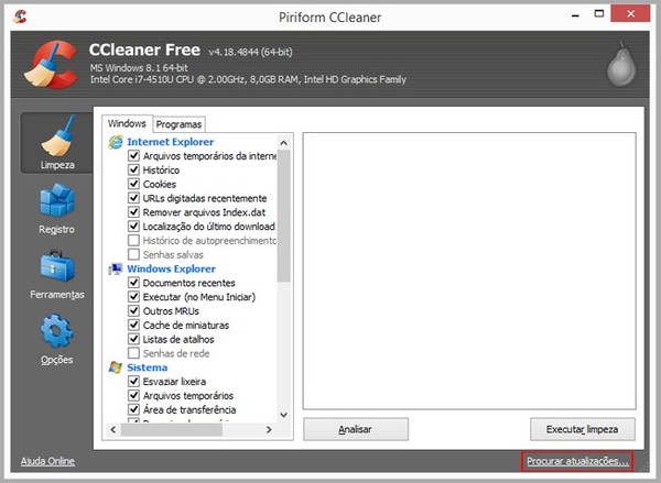 Como atualizar o CCleaner