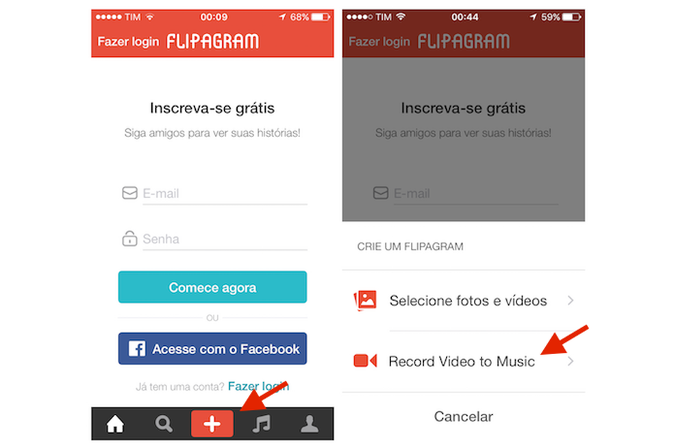 Como fazer vídeos no Flipagram