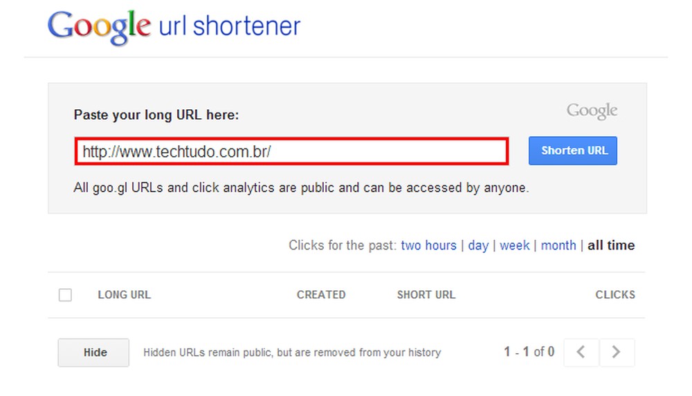 Como usar o encurtador de links do Google para controlar histórico e ...