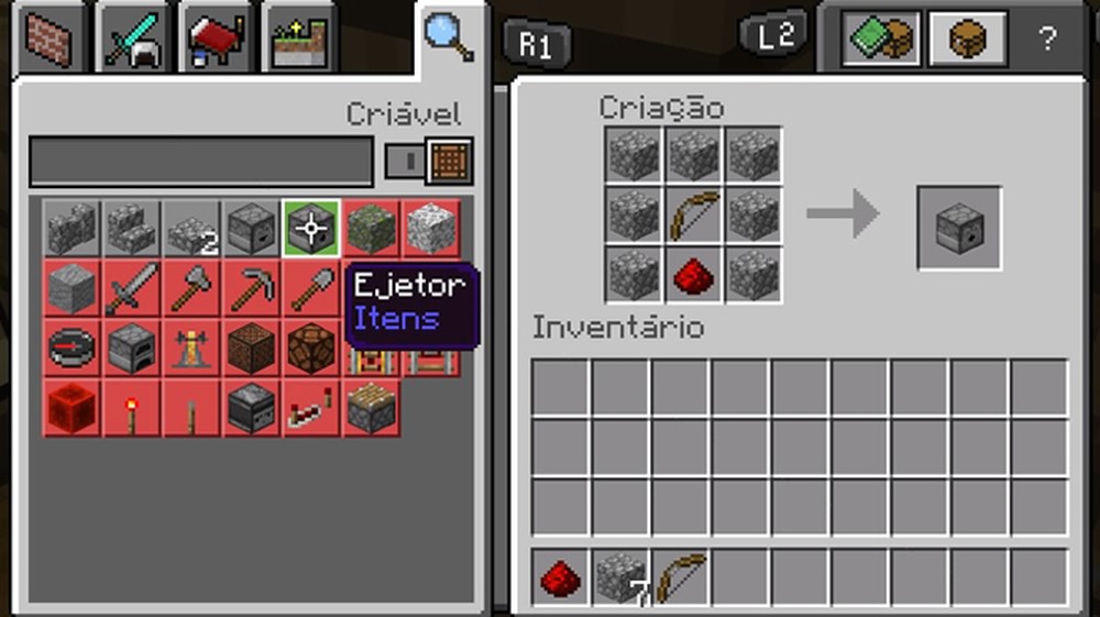 Como fazer Dispenser (Ejetor) no Minecraft