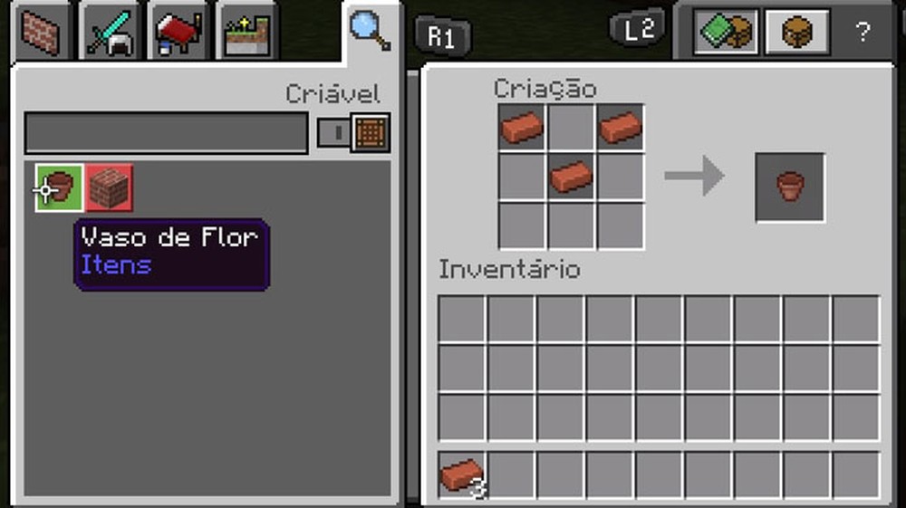 Como fazer Vaso de Flor no Minecraft
