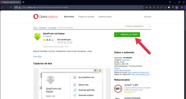 SaveFrom: como usar extensão do Opera para baixar vídeos na Internet