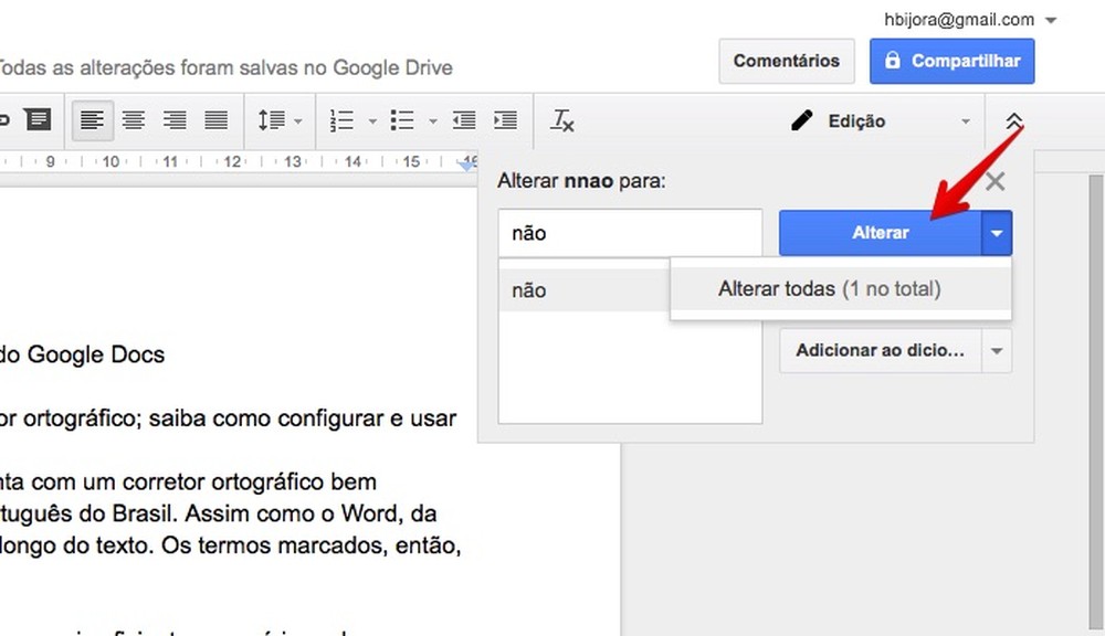 Como usar e configurar o corretor ortográfico do Google Docs