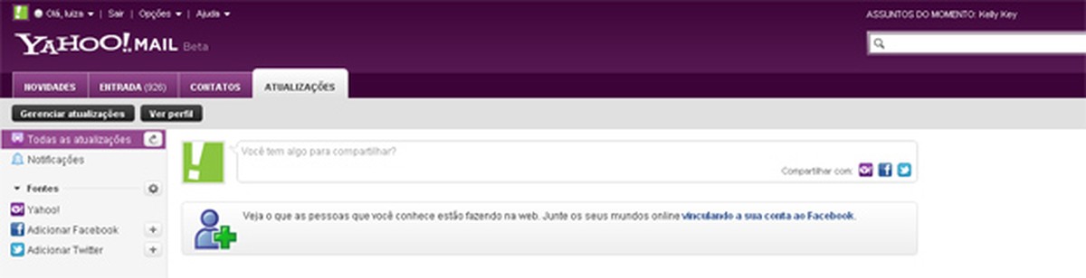 Yahoo Mail recebe atualização e inclui Facebook e Twitter na sua caixa ...