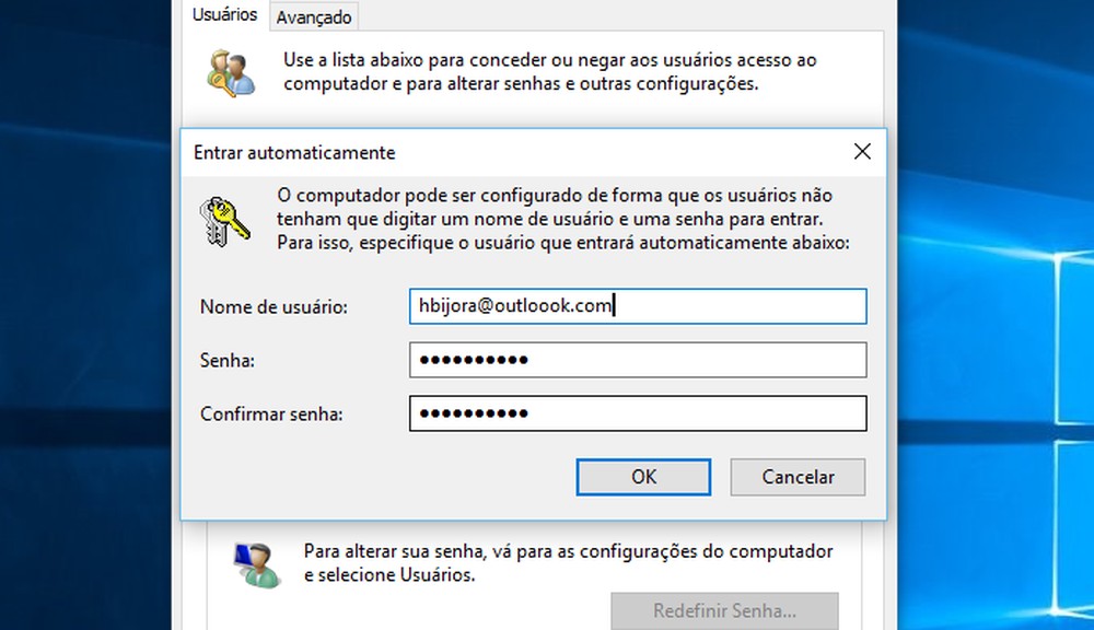 Como iniciar o Windows 10 sem precisar de senha