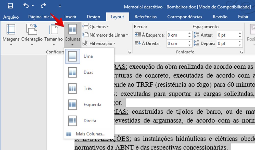 Como colocar coluna no Word e deixar texto lado a lado
