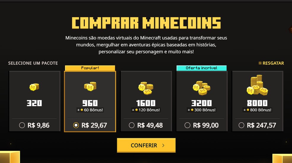 Minecraft redeem: como resgatar Minecoins e Tokens no jogo