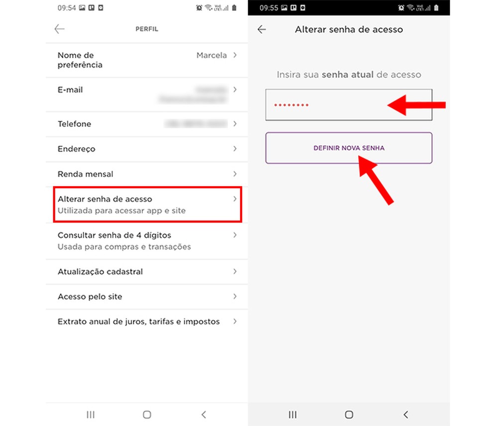 Como mudar a senha do aplicativo Nubank