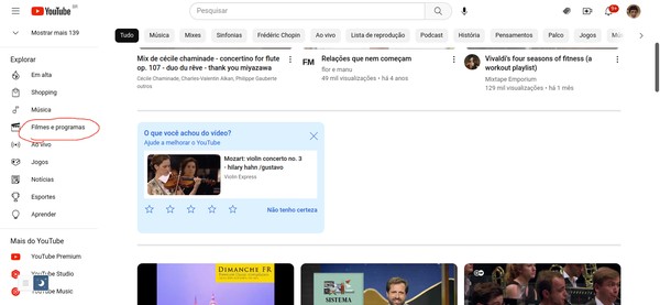 Como assistir a filmes no YouTube
