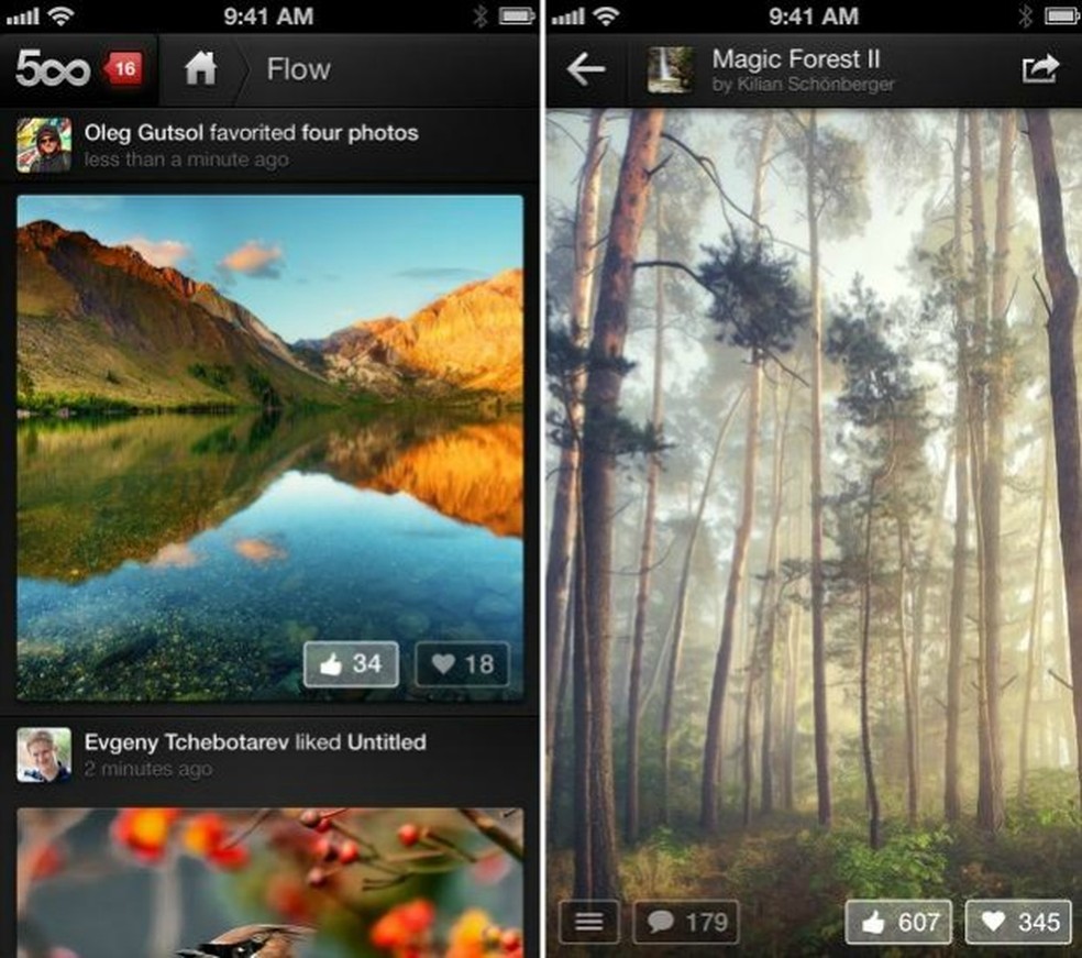 Aplicativo da 500px, rede social de fotografia, chega ao iPhone