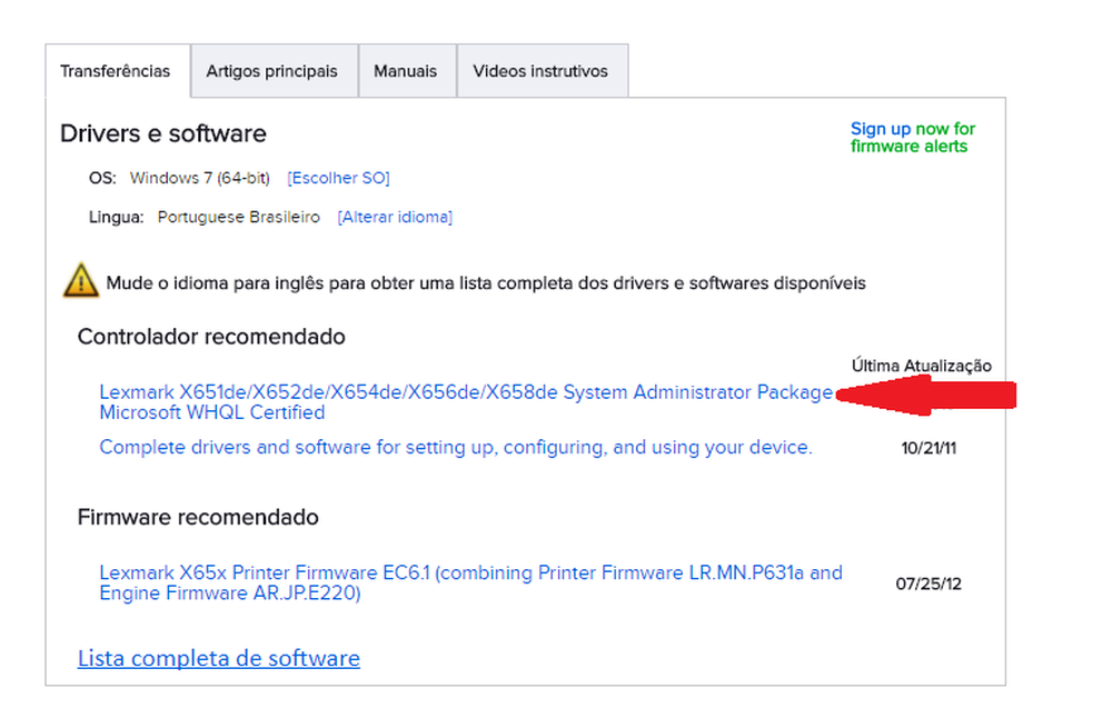 Como baixar e instalar o driver da impressora Lexmark X656de