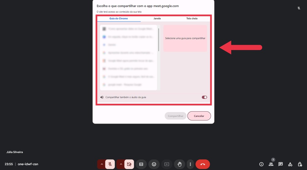 Como apresentar slides no Google Meet no computador