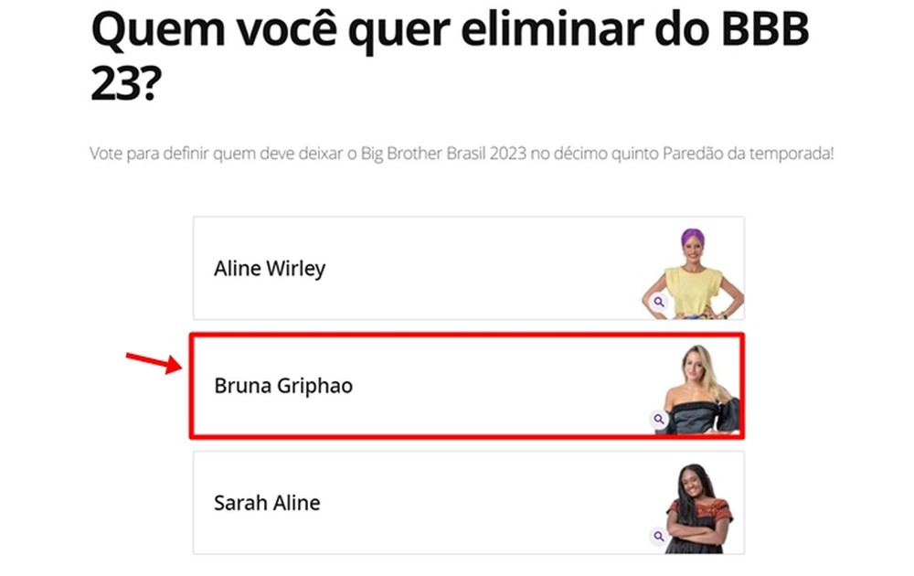 Paredão Extra BBB 23: como votar para eliminar Aline, Bruna ou Sarah Aline