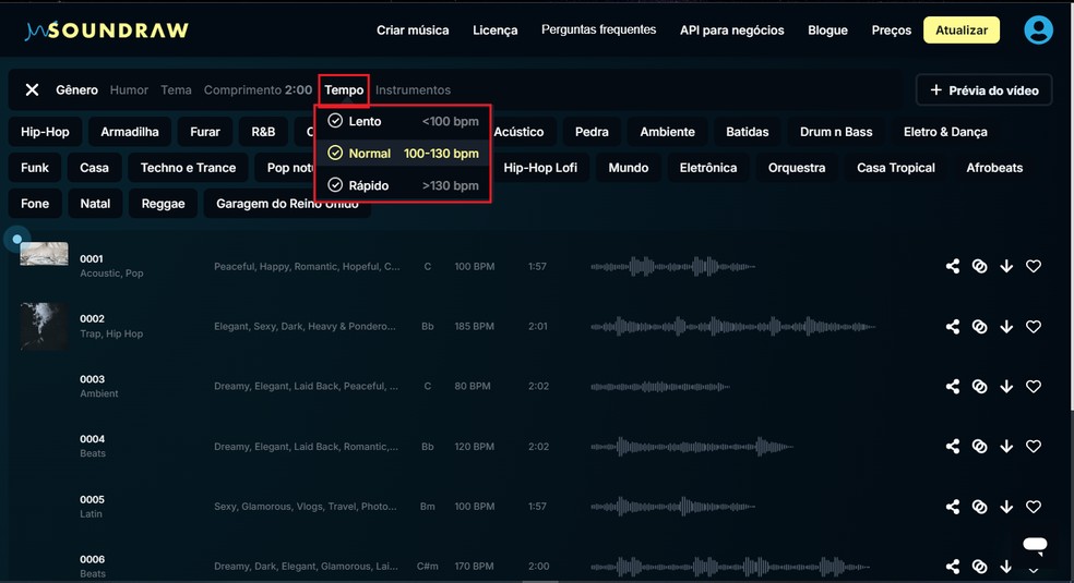 Soundraw: como usar site para criar música com inteligência artificial