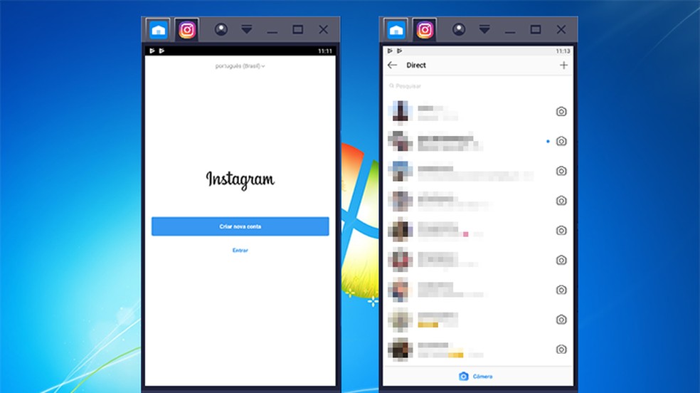 Como ver Instagram Direct no PC com Windows 7