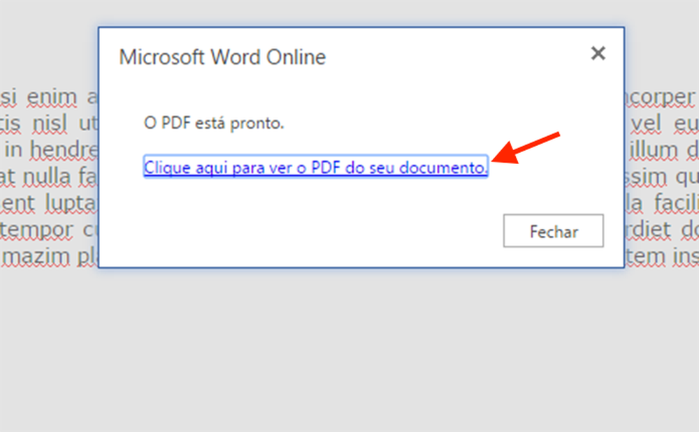 Baixe documentos em PDF no Word Online