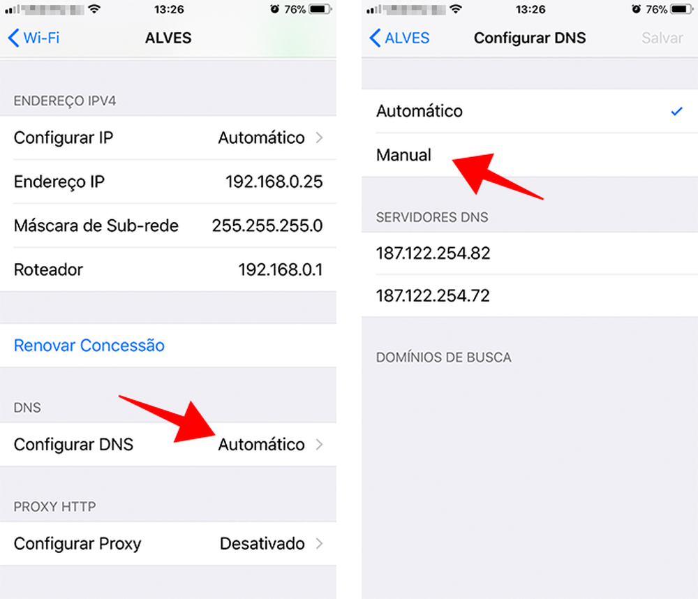 Como usar o DNS da Cloudflare no celular