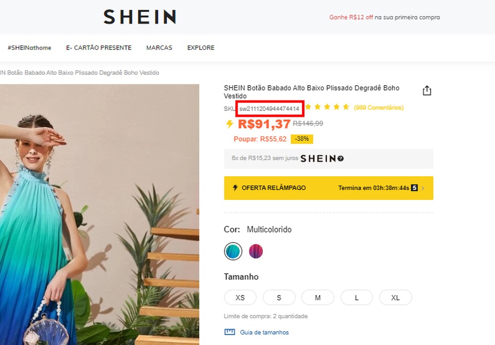 Como pesquisar por ID na Shein