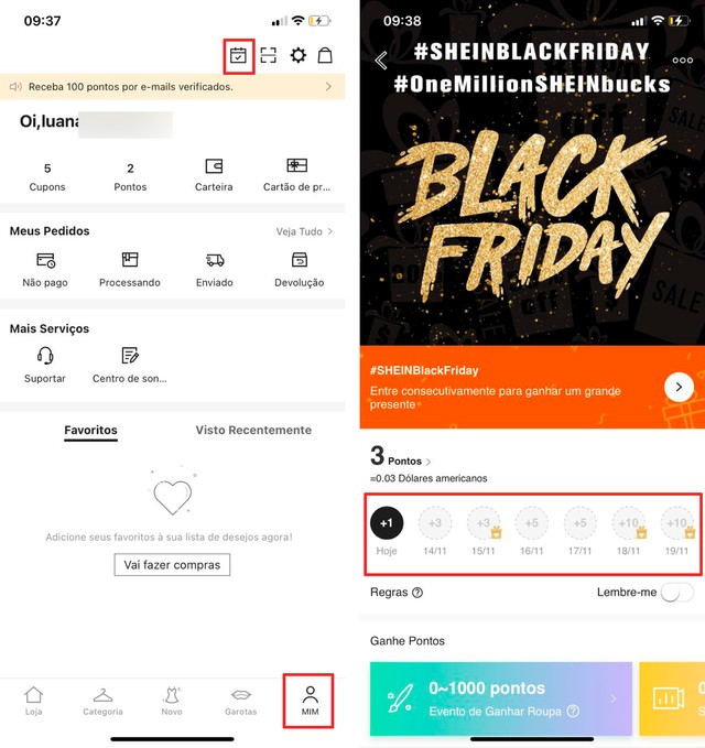 Como ganhar pontos na Shein? Veja quais atividades do app dão recompensas