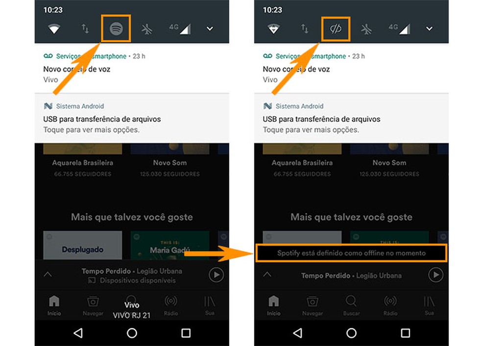 Como ativar o Spotify offline pelas notificações e economizar Internet