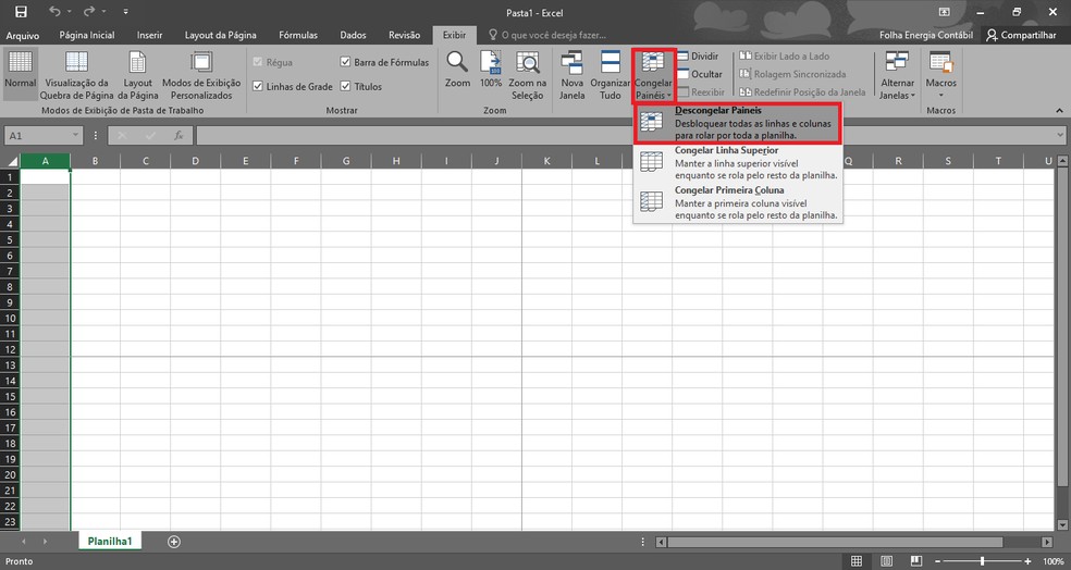 Como congelar/fixar linha e coluna no Microsoft Excel passo a passo
