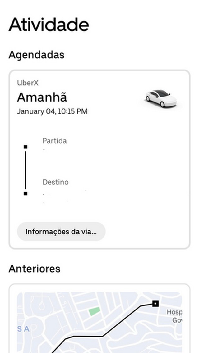Como agendar corrida no Uber