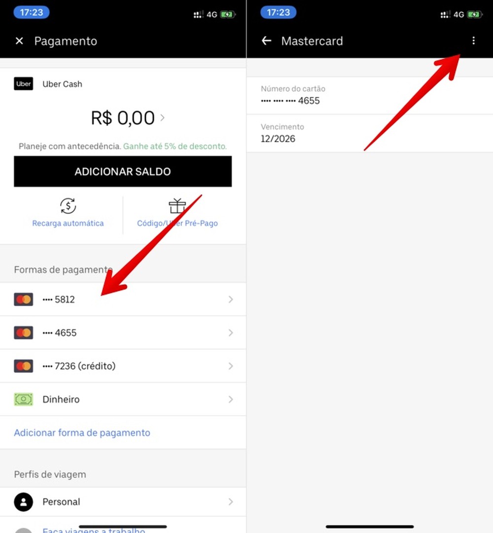 Como excluir cartão do Uber e remover forma de pagamento do aplicativo