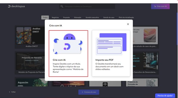 Decktopus AI: como usar inteligência artificial que faz slides