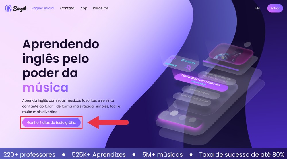 Singit: como usar site e app para aprender inglês com música