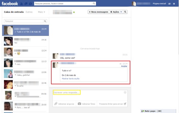 Como usar o e-mail do Facebook