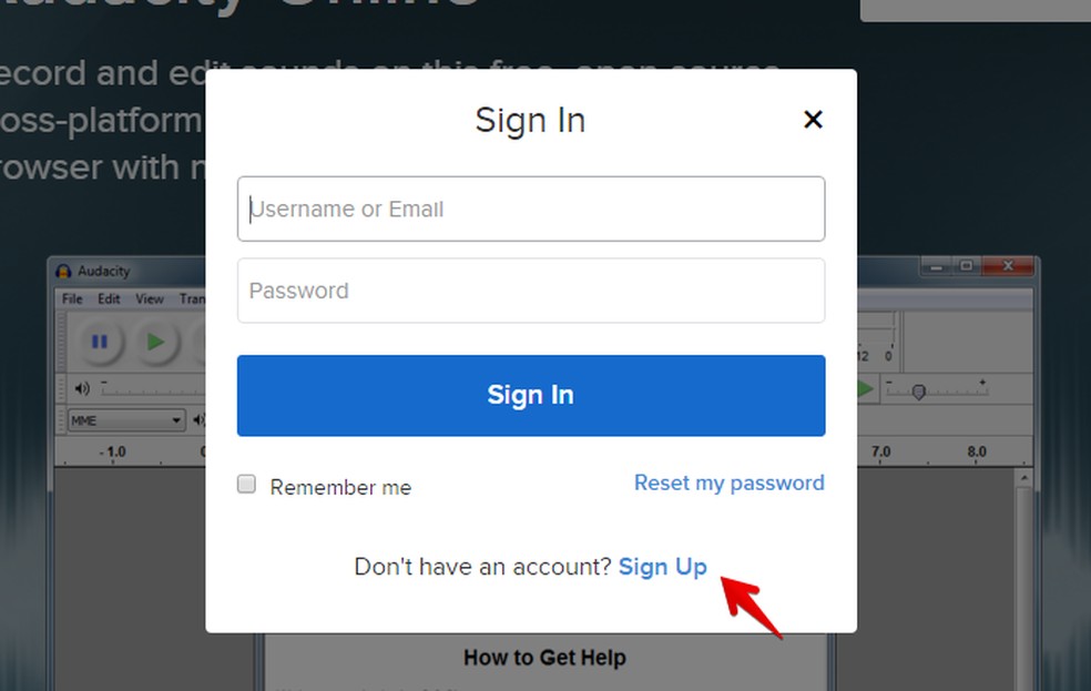 Como usar o Audacity Online