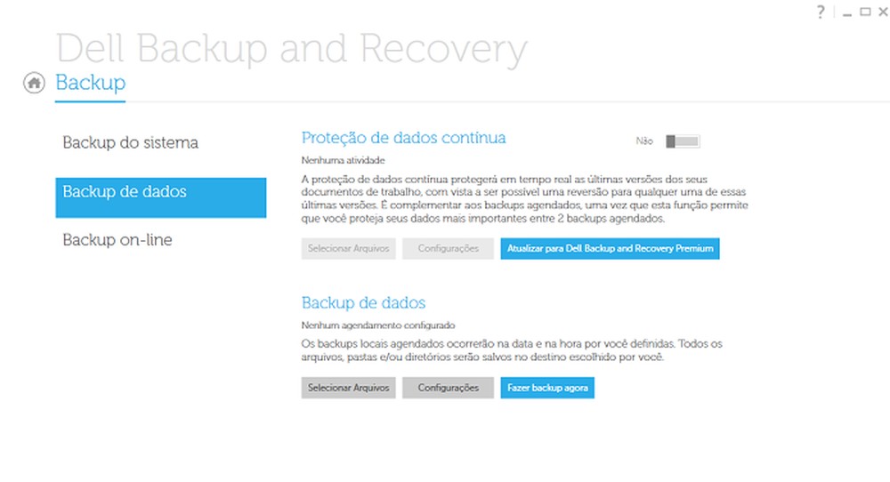 Como usar o Dell Backup and Recovery Manager?