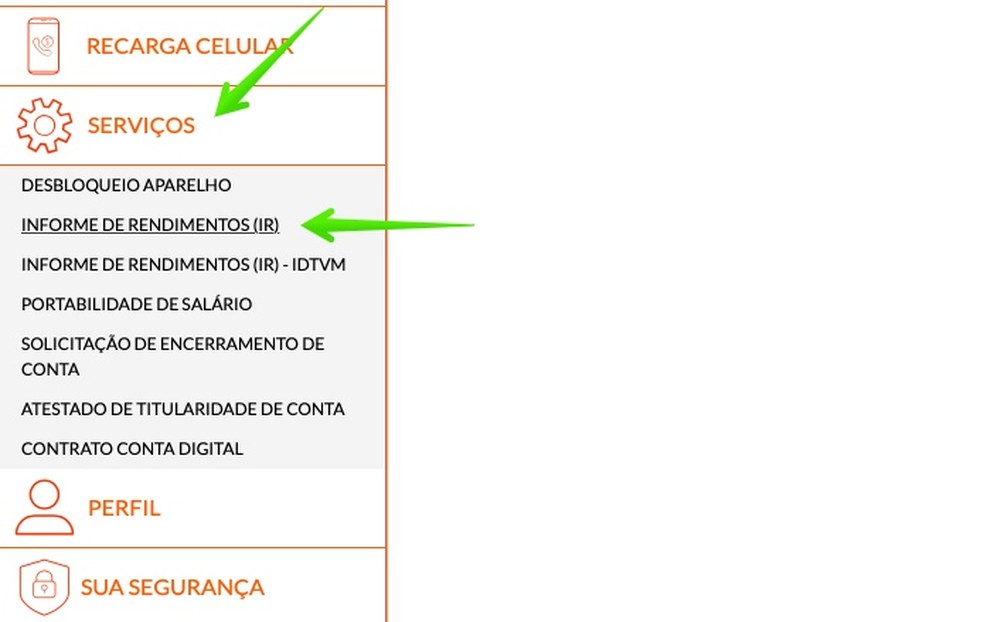 Como consultar o informe de rendimentos do Banco Inter