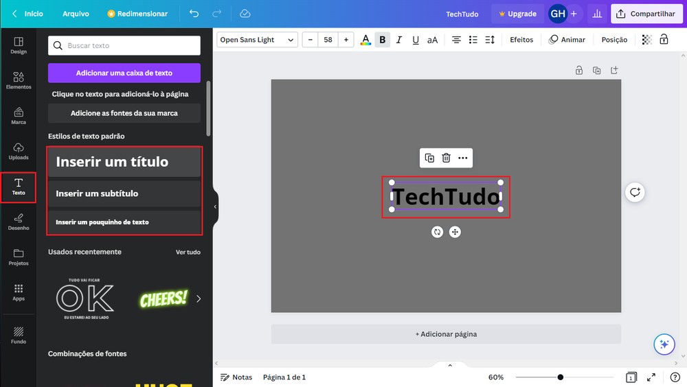 Como fazer letra dourada no Canva