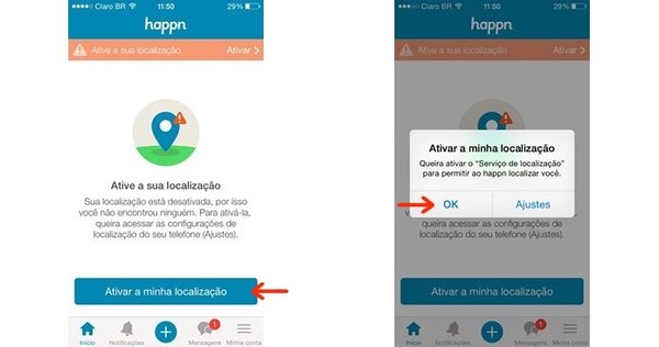 Como fazer login no Happn